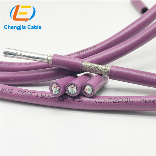 Highly Flexible PUR Communication PROFIBUS Bus Cables For Drag Chain ...